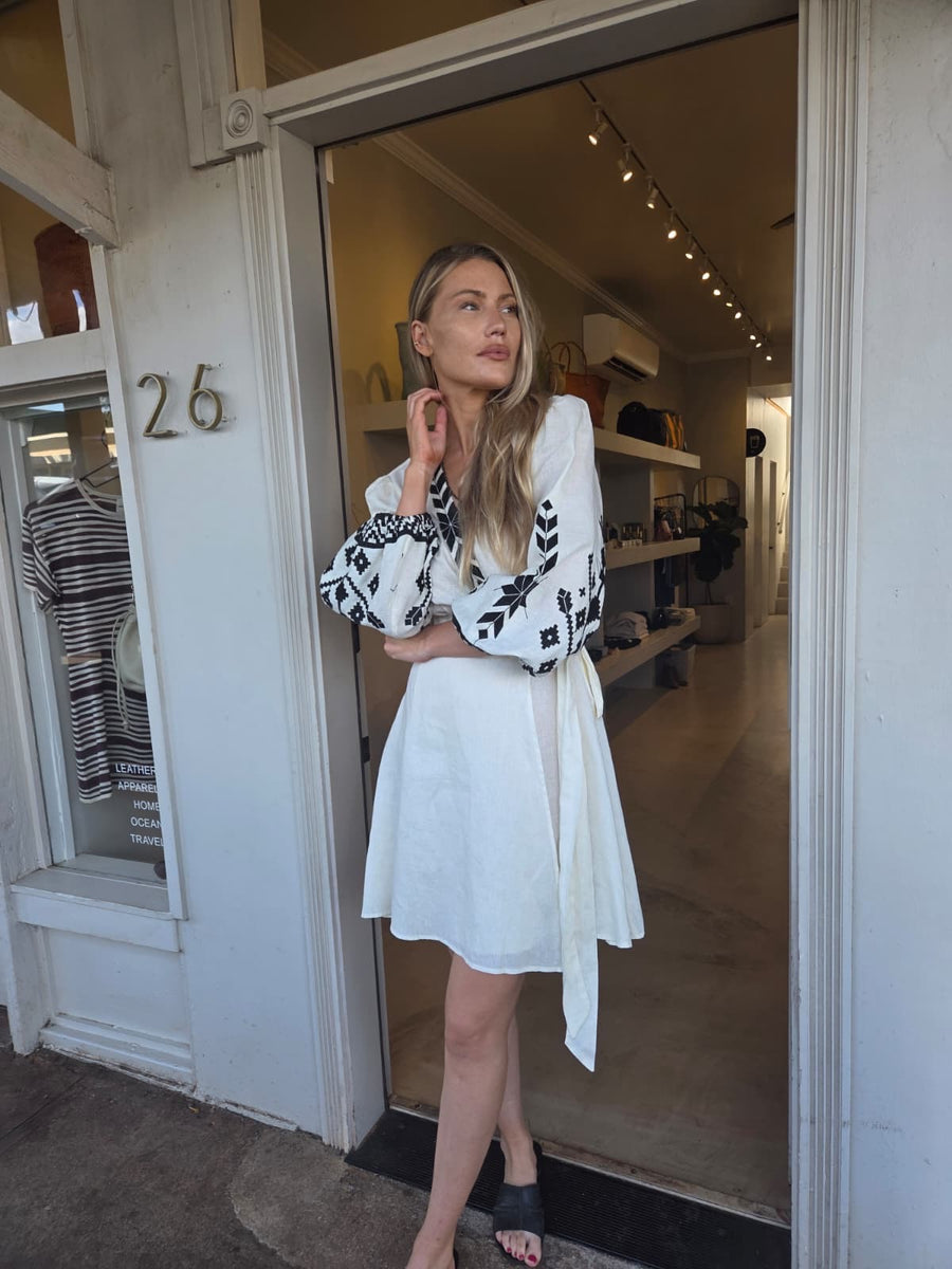 Greek Archaic Kori Mini Wrap Dress – Lele by Adelina a Mare